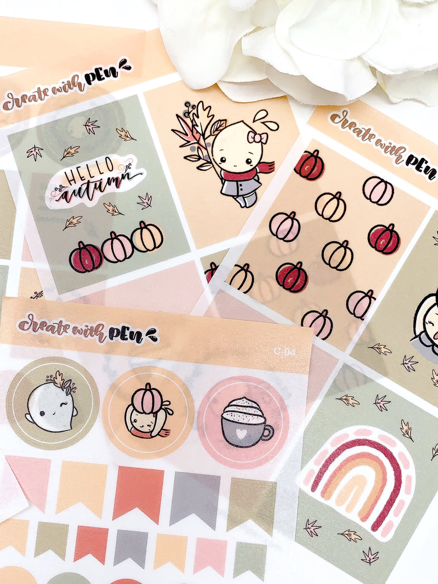 C02 | Fall Doodles | Planner Stickers – Create with Pen